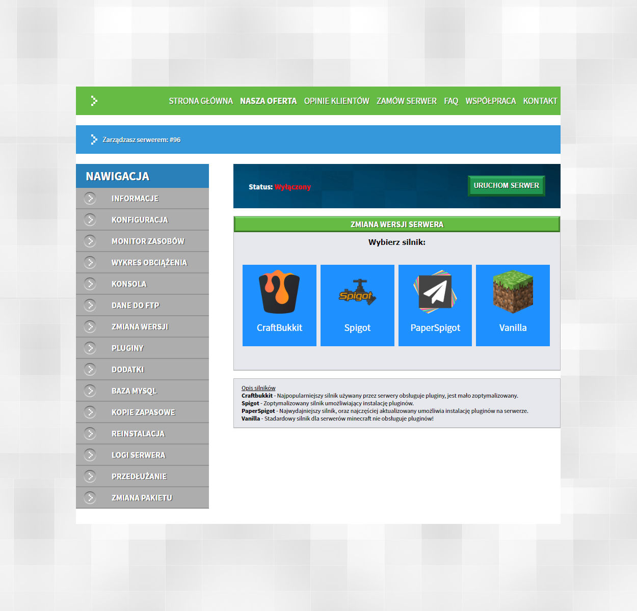 PixelHost - Hosting serwerów minecraft